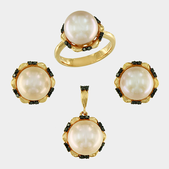 DIAMOND HALF SET GOLD 18KT - PND00212P